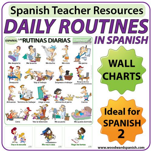 Spanish Daily Routines Wall Charts Flash Cards Woodward Spanish Spanish Daily Routines Wall Charts Flash Cards Woodward Spanish