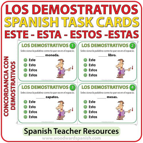 Spanish Task Cards Este Esta Estos Estas Woodward Spanish Spanish Task Cards Este Esta Estos Estas Woodward Spanish